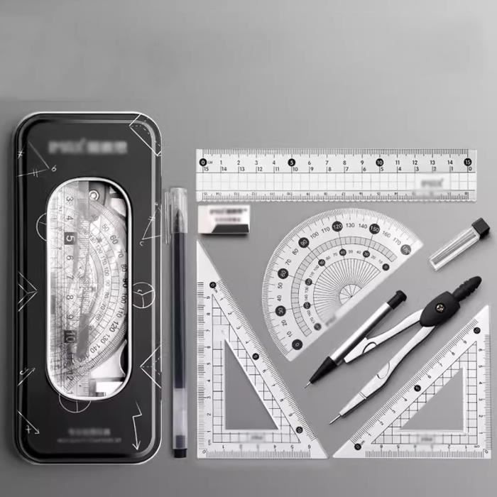 Kit de compas de dessin - 8 pièces avec boîte de rangement - Compas de ...