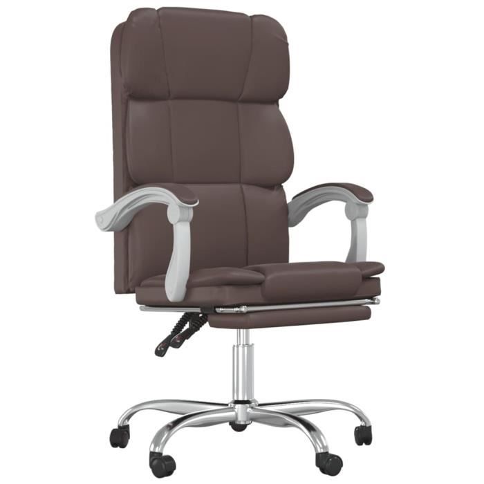 Fauteuil de bureau - SURENHAP - marron - Réglable en hauteur ...