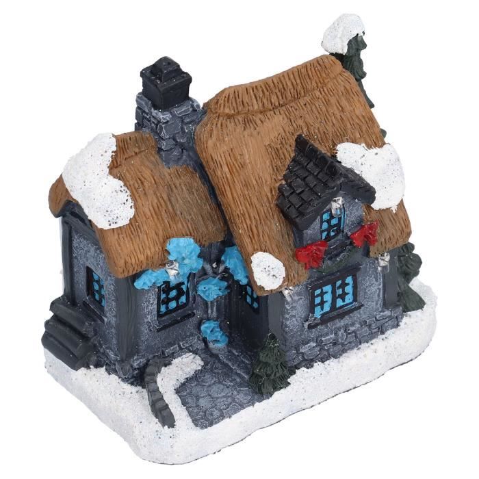 TMISHION Collection Village de Noël Maison de Noël Maison de village de Noël éclairée par LED ...
