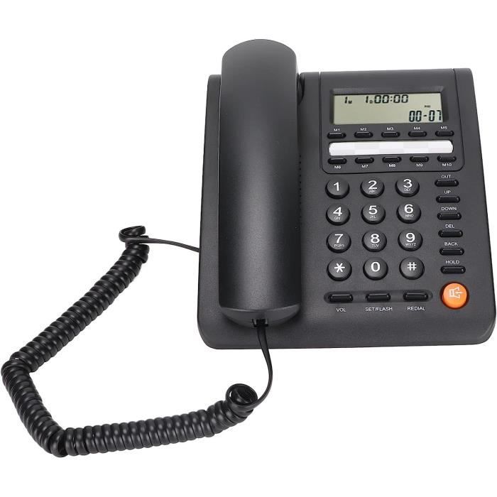 Téléphone Filaire De Bureau, 37 Groupes De Mémoire D'Appels Entrants Dtmf Fsk Téléphone Fixe À ...