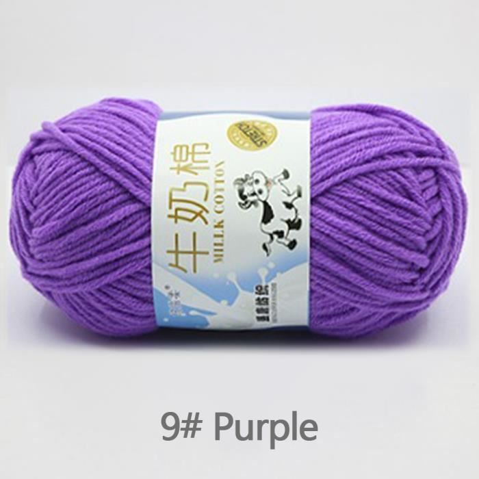 LAINE A TRICOTER,MX50g-09--Fil de coton au lait crocheté, 50 grammes ...
