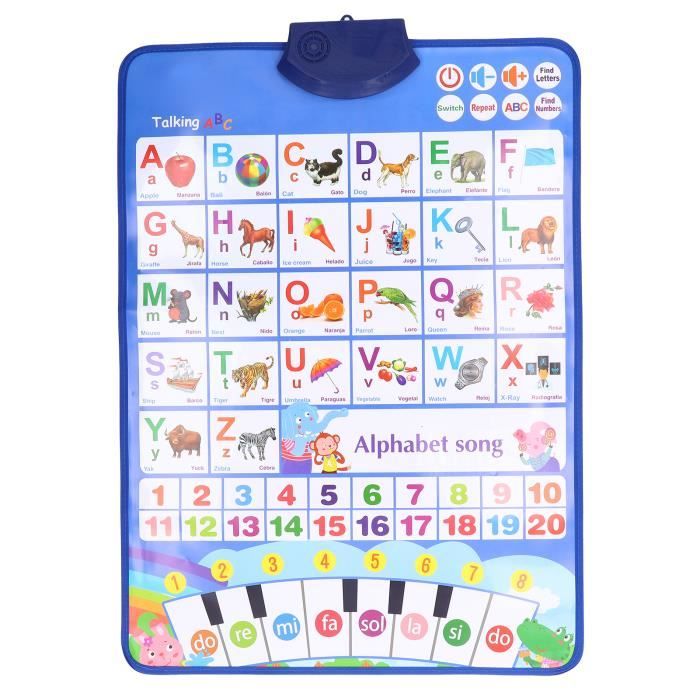 Zerone tableau mural parlant ABC Affiche d'apprentissage de la musique ...