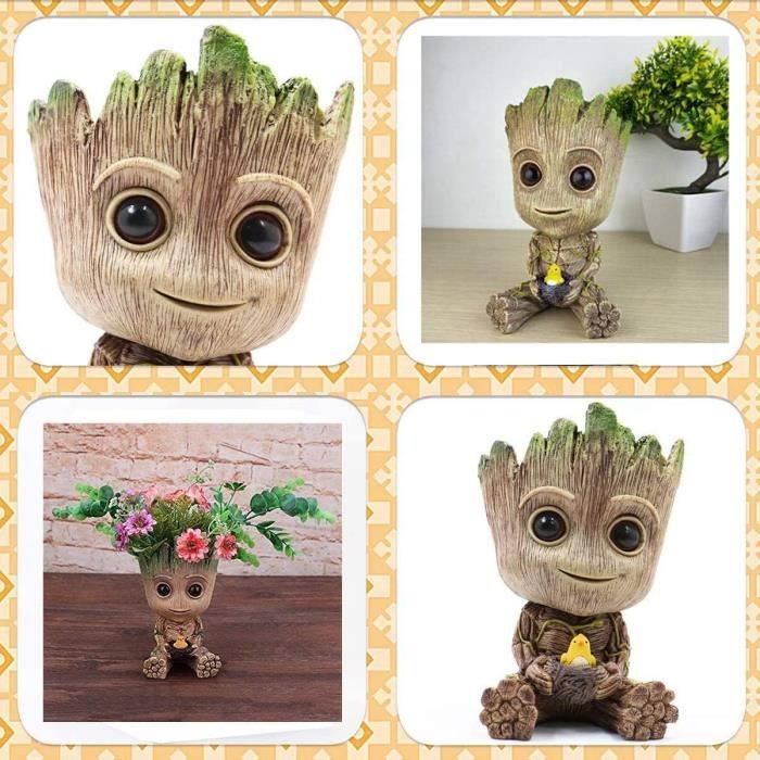 Pot de fleurs décoratif avec trou de drainage en forme de bébé Groot du ...