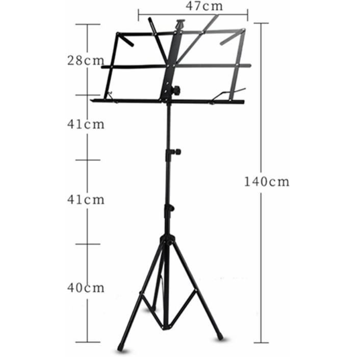 Pupitre de Partitions Porte-Musique Pliable Stand de Guitare Titulaire ...
