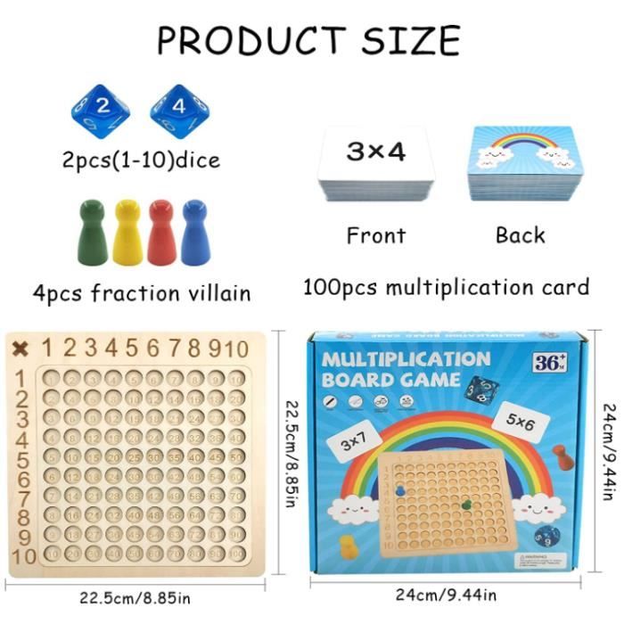 Table de Multiplication - Montessori Mathématique - Jouet en Bois ...