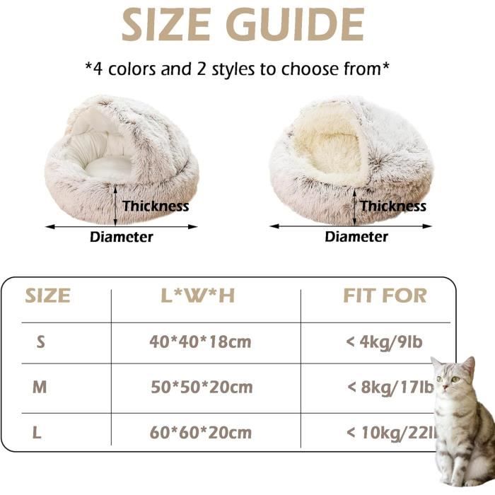 Lit Apaisant En Forme De Beignet Pour Chat D'Intérieur, Nichoir En ...