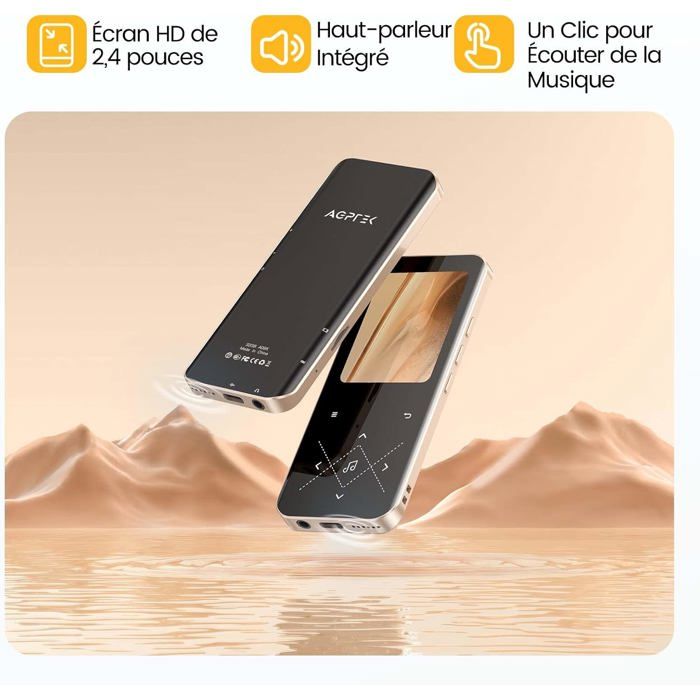 Lecteur MP3 Bluetooth - SUTEO - 32Go - Bluetooth 5.3 - Écran 2,4 pouces ...