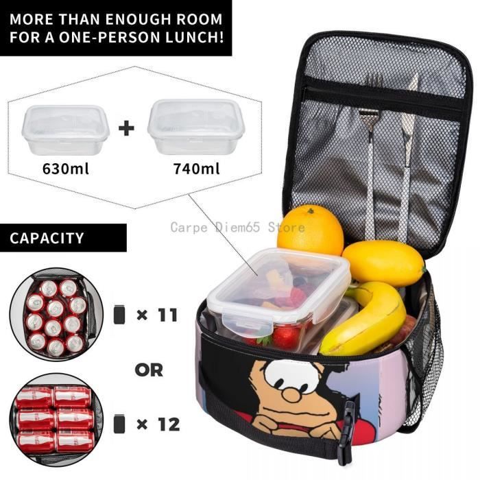 Sac De Voyage PBMFK Funny Mafalda Insulated Lunch Bag for Women Resuable Quino Comic Cartoon Cooler