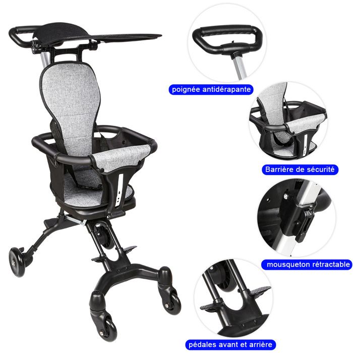Poussette pour bébé, pliable, avec pare-soleil, le compagnon de voyage ...