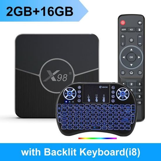 Ue Plug - 2G 16G avec i8 - Boîtier Smart TV X98 Plus, Android 11, Amlogic S905W2,4K-H.265-HDR10 ...