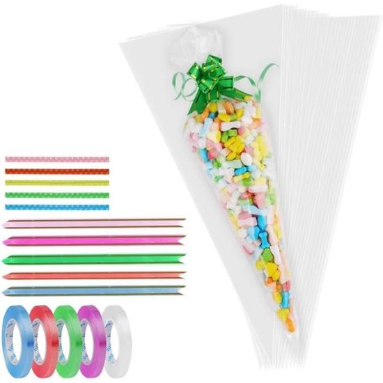 Sachet Bonbon Sacs Cadeaux Cellophane JZK Lot De 100 Sachets Bonbons ...