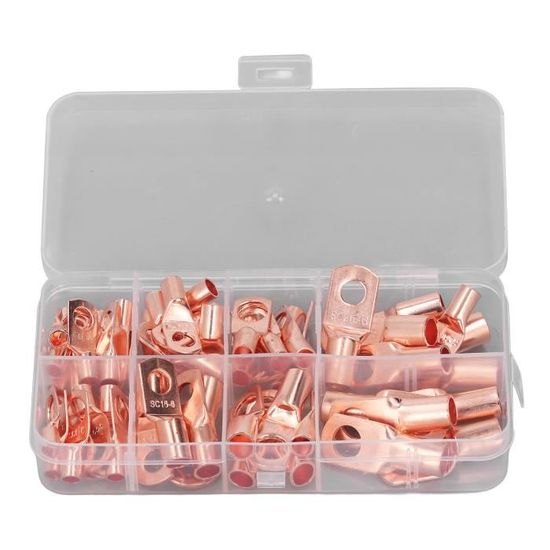 EJ.life cosse de câble en cuivre 60 Pcs Fil Cosse SC6 À 25 Cuivre Étamé ...