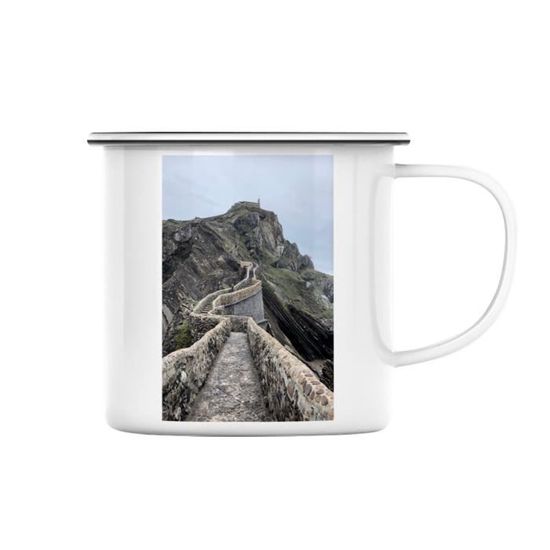 Mug en Métal Emaillé Grande Muraille de San Juan de Gaztelugatxe / Pays ...