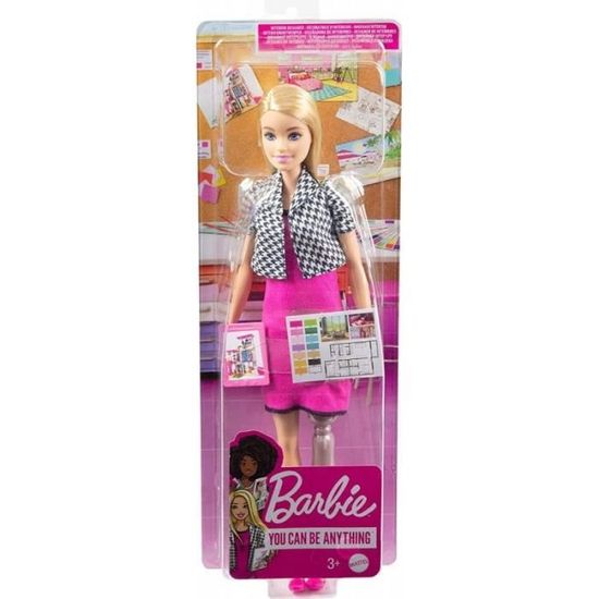 Poupée Barbie - Mattel - Décoratrice d'intérieur - 29 cm - Robe rose ...