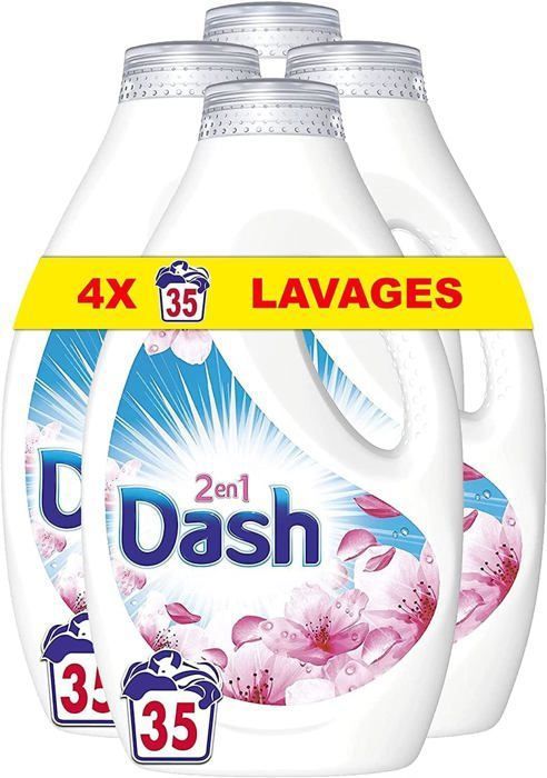 Dash 2en1 Lessive Liquide, 140 Lavages (4x35), Fleurs De Cerisier Et ...