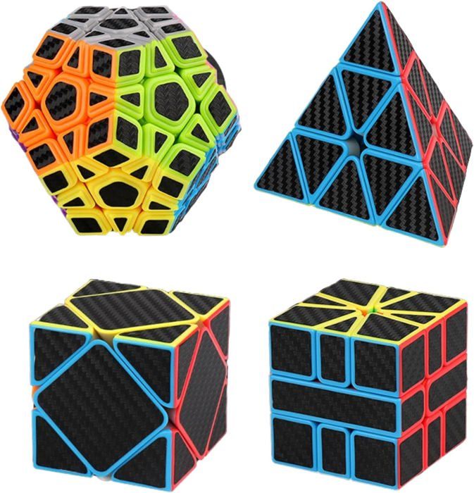 4X Cube Magique Meilong Moyu Cubing Classroom Fibre De Carbone Pyraminx ...
