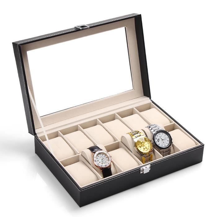 Kouan Présentoir Coffret Boîte à montre 12 montres BAM012H , - Achat ...