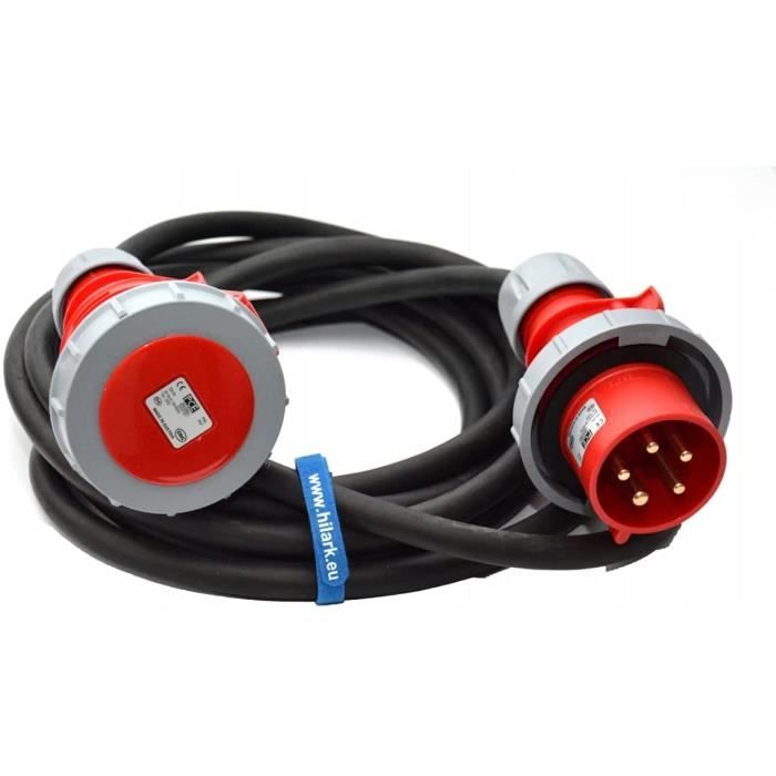 HILARK Câble d'extension en Caoutchouc H07RN-F 5X4 IP67 32A (1m)[~510 ...