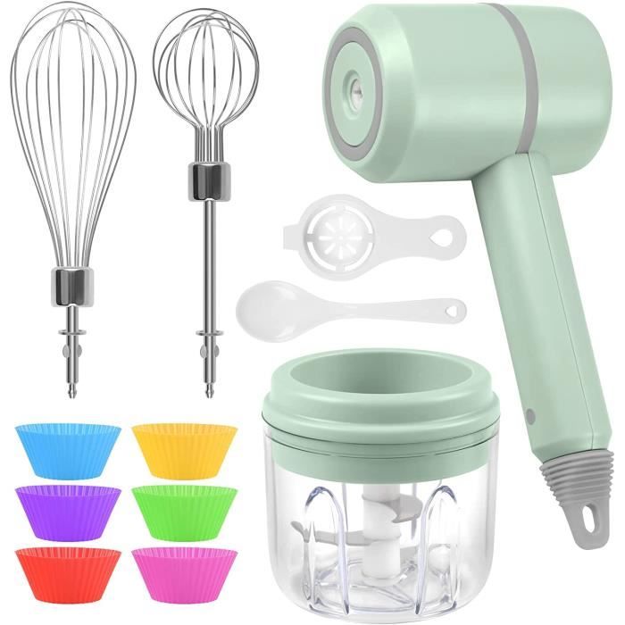 Batteur à Main Électrique et Hachoir Électrique, 2 en 1 Mixeur à Main ...