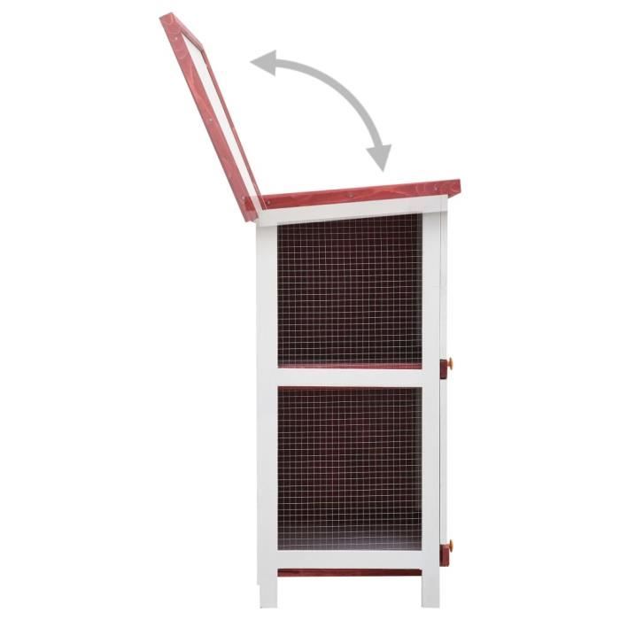 Lisa-Boutique Clapier d'extérieur 4 portes Rouge Bois CQ019 - Cdiscount ...