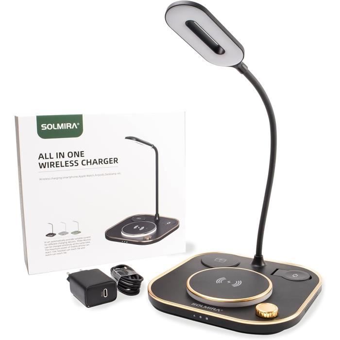 Solmira Chargeur À Induction Noir, Charge Rapide 15W 3 En 1 Avec ...