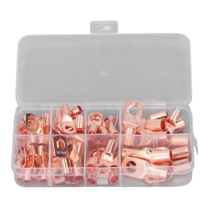 EJ.life cosse de câble en cuivre 60 Pcs Fil Cosse SC6 À 25 Cuivre Étamé Résistance À La ...