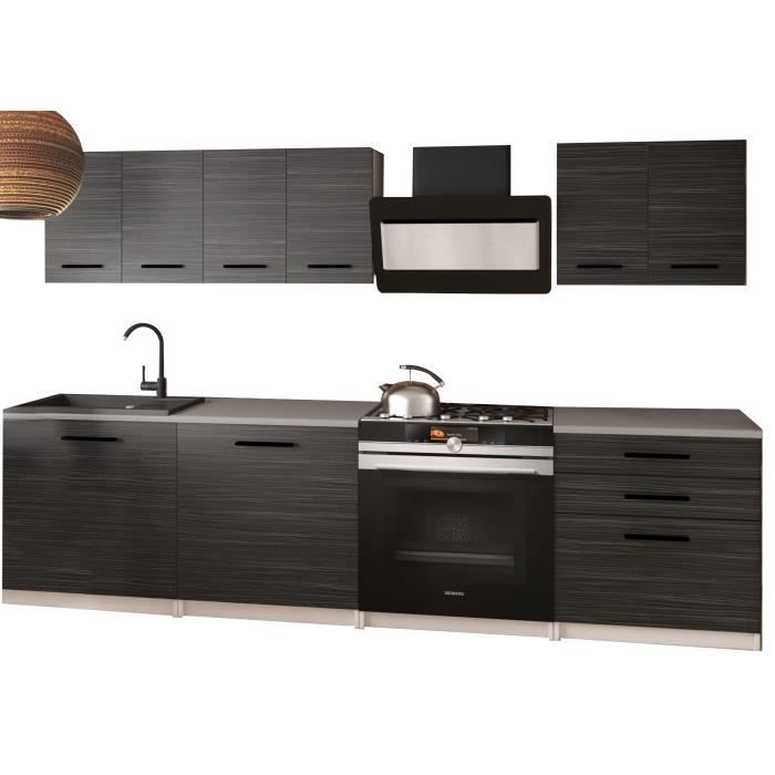 LOGAN - Cuisine complète L180 cm - Cuisine droite 6 pcs - Plan de ...