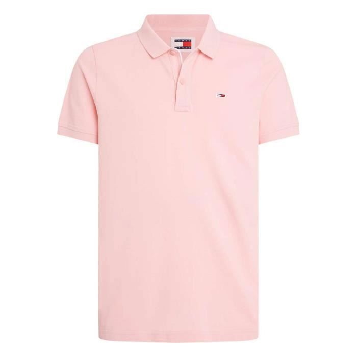 Polo coton - TOMMY JEANS - Coupe droite - Homme - Rose Rose - Cdiscount ...