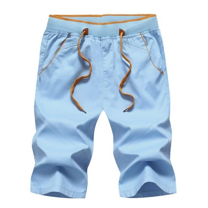 Short,Short d'été en tissu élastique pour hommes, 2021 coton, ample ...