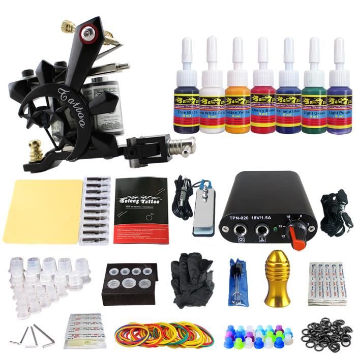 Solong Tattoo Nouveau Débutant 1 Pro Machine Pistolet Tatouage Kit ...