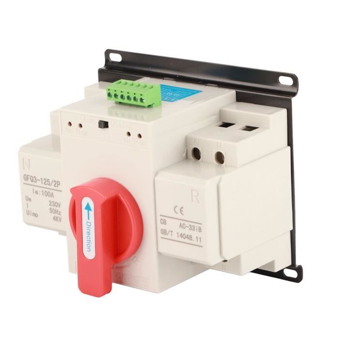 YOSOO Interrupteur de transfert automatique bipolaire AC230V 100A 2P ATS mini groupe électrogène ...