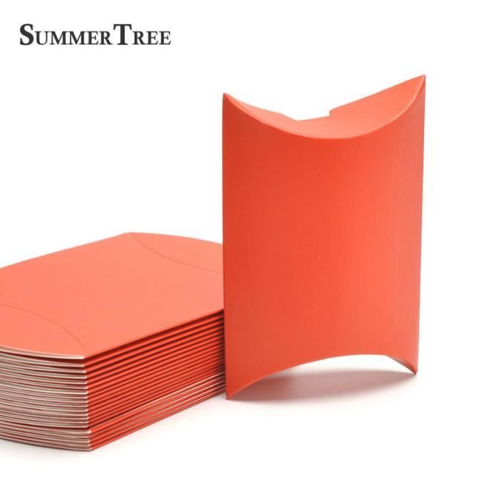 PAPIER CADEAU,Rouge--Boîtes cadeaux en papier Kraft pour fête de ...