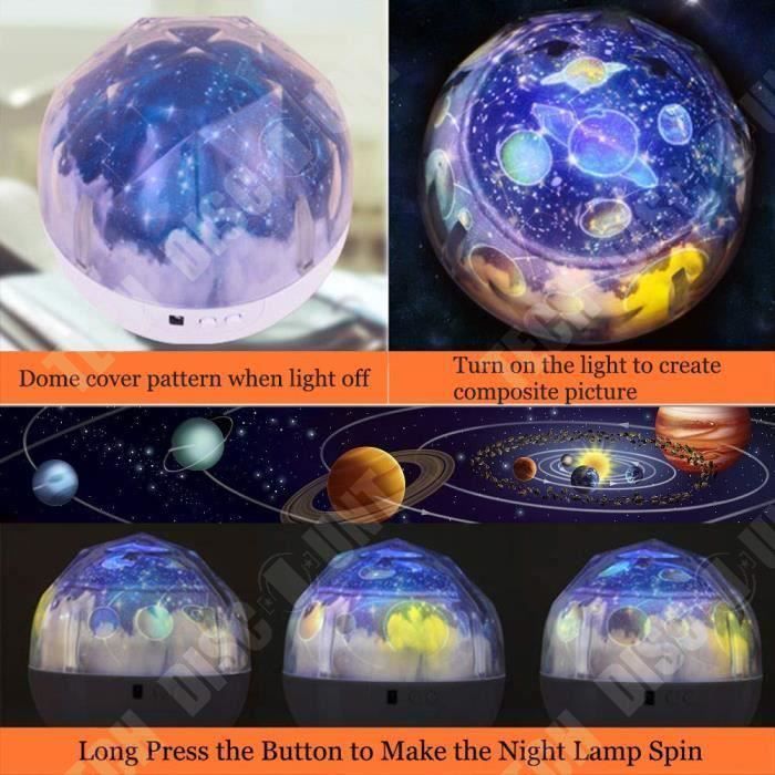 Projecteur Lumiere Bebe,3 Modèles 5 Films Magie 360° Rotation ...