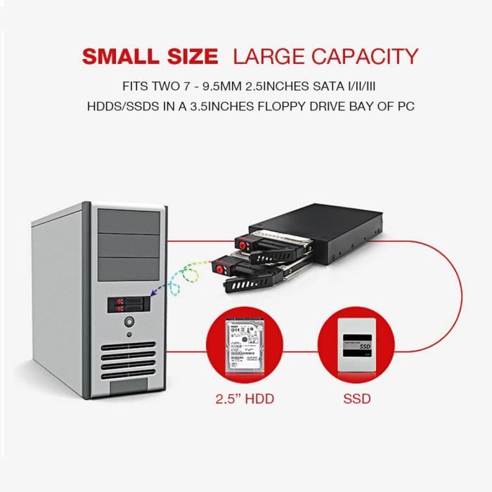 JUZ rack hdd OImaster Interne Dual Bays 2.5' SATA HDd SSD Mobile Rack ...
