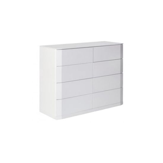 Commode laqué blanc 8 tiroirs MANHATTAN - Cdiscount Maison