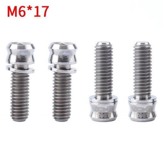 Patin de frein,MUQZI 4 pièces vélo frein à disque vis M6 * 17-19mm vtt vélo de route guidon tige ...