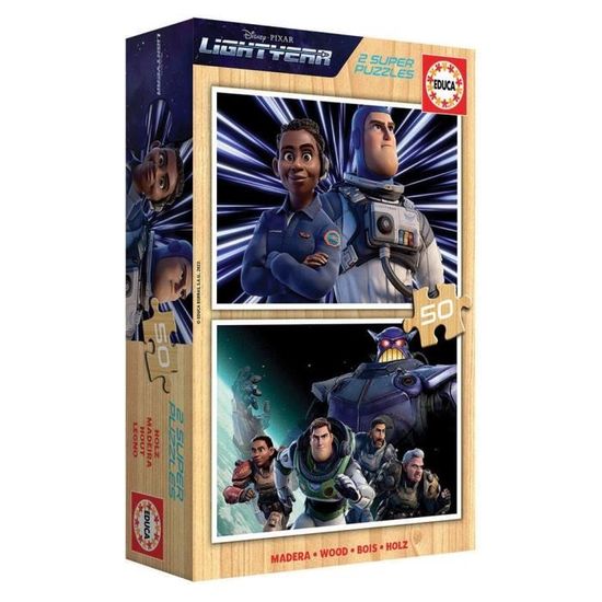 Puzzle en bois Educa Toy Story Buzz Lightyear - 2 x 50 pièces ...