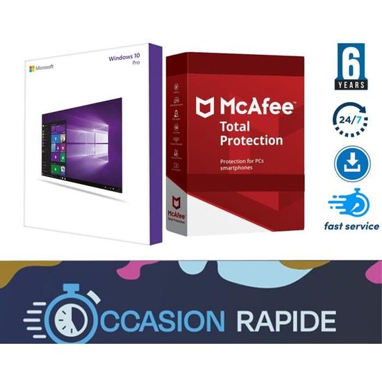 Microsoft Windows 10 Pro 32/64 + McAfee® Total Protection 2021 ...