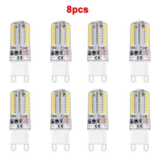 Lot de 8 Ampoules LED Standard Culot G9 LED Bulb 4W Blanc Froid 360 ...