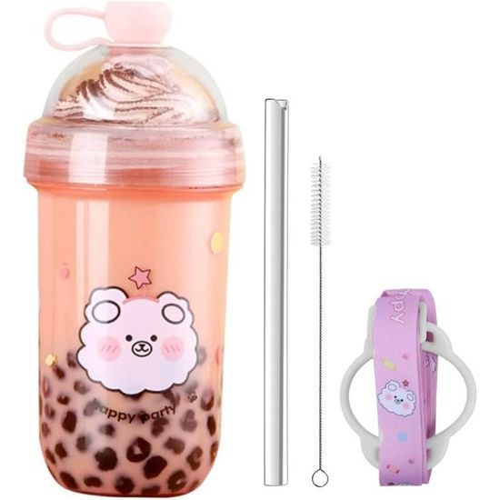 Bubble Tea Cup, Boire Tasses Réutilisables 680ML avec Couvercle et ...