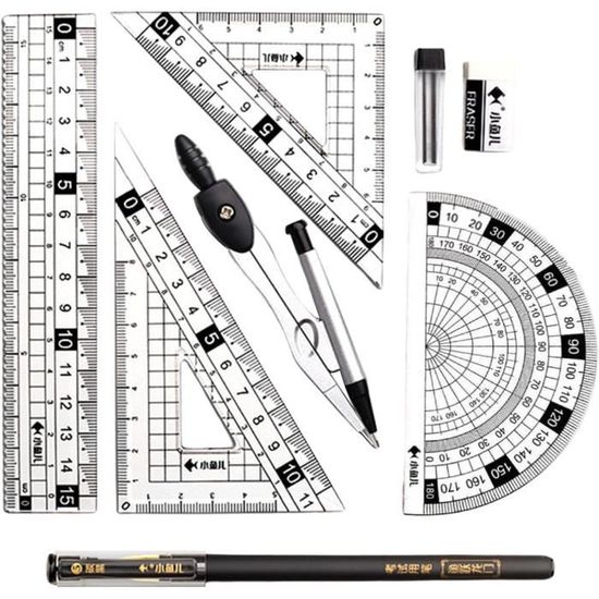 Géométrie Math Ruler Boussole Triangle Ruler Rapporteur pour Dessin ...