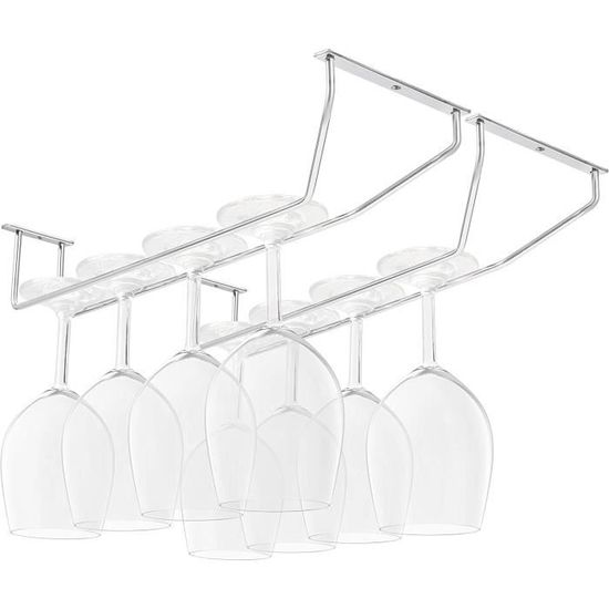 BELLE VOUS Porte Verres Suspendu en Acier Chromé avec Vis et Chevilles ...