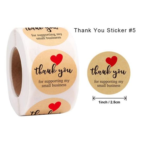 PAPIER CADEAU,Thank You Sticker 5--Autocollants ronds de remerciement ...