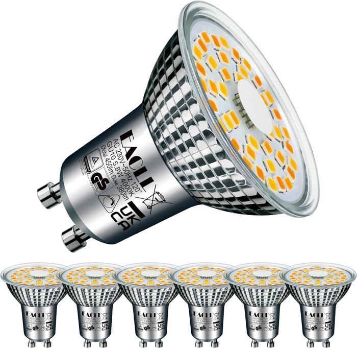 Ampoules LED GU10 Blanc Neutre 58W Lot de 6 Dimmable Spot avec Luminosit et Temprature de ...