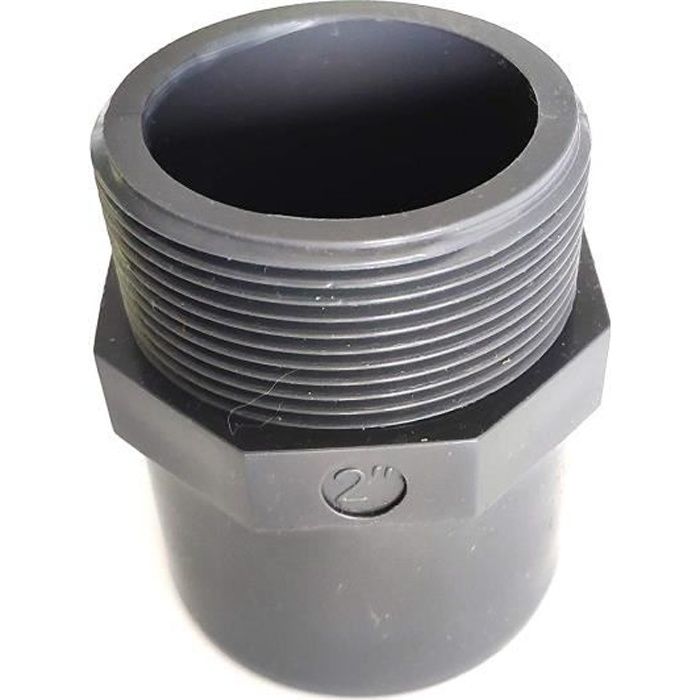Embout Filleté 63mm à coller vers filetage à visser 2" PVC Pression ...