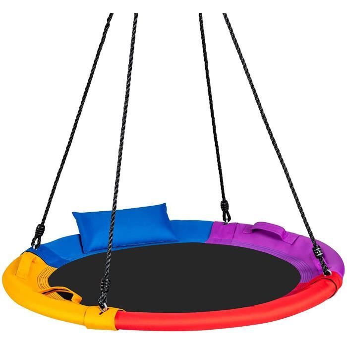 Balançoire Nid d‘Oiseau Rond, Balançoire de Jardin en Tissu Oxford et ...