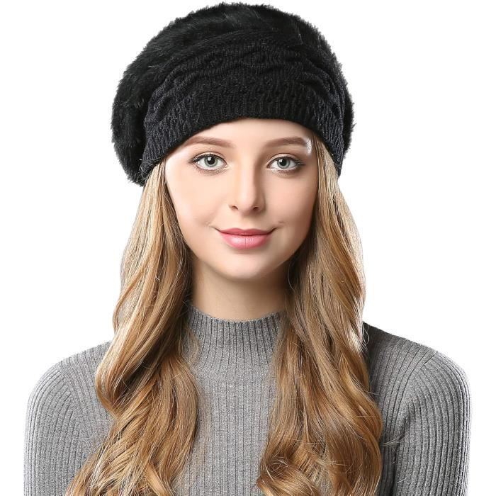 Béret Bonnet Automne Hiver Pour Femme[H5954] Noir - Cdiscount Prêt-à-Porter