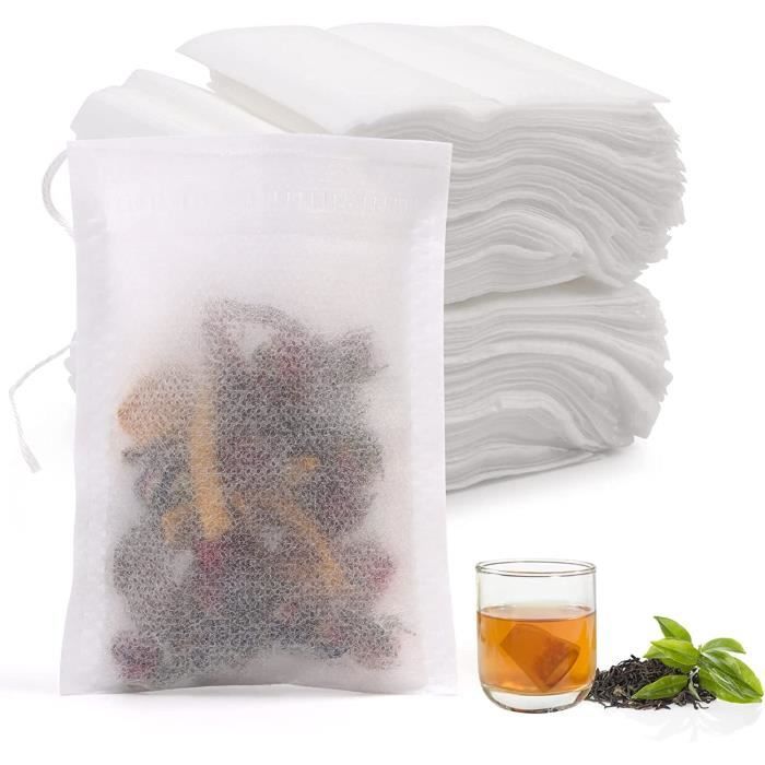 200 Sachets de Filtre à Thé avec Cordon, Petits Sachets de Thé à ...