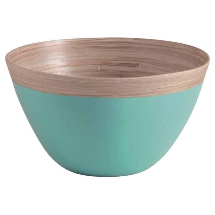 Saladier - MARQUE - Modèle - Bambou laqué - Turquoise - Ø 25 cm ...