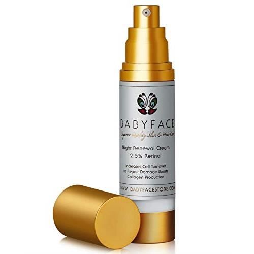 Babyface Night Renewal Retinol Face Cream, 2.5% All-Trans Encapsulated ...